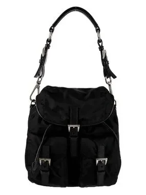 Prada | Bags | Rare Prada Black Nylon Backpack Style Shoulder Bag ...